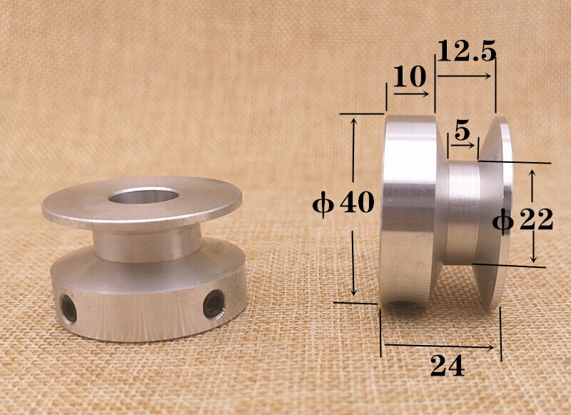 OD 40 mm Bore 10 mm V-Belt Pulley for A Section 1/2" V Rubber Belt ...